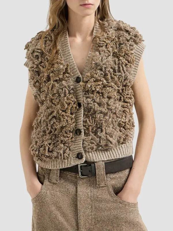 Brunello Cucinelli Handmade Dazzling Blossom Opera Knit Vest