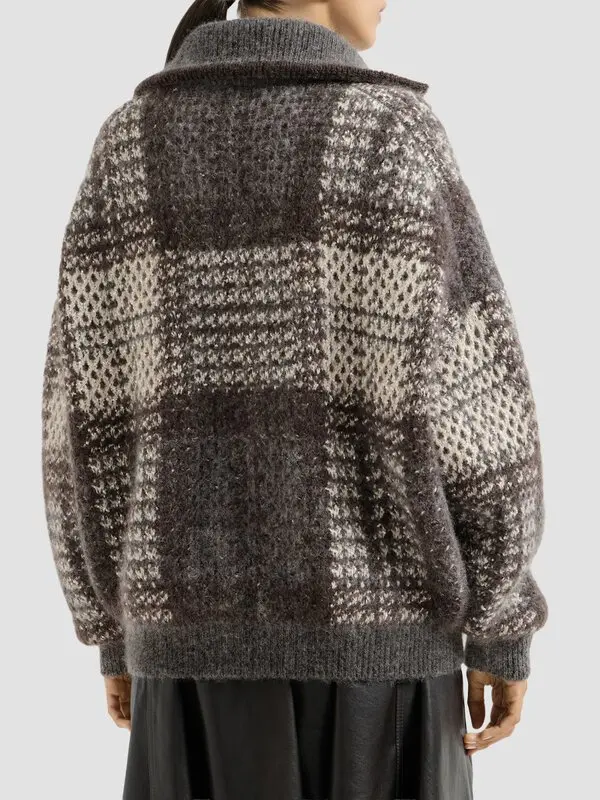 Brunello Cucinelli Dazzling Tartan Double Knit Outerwear Jacket