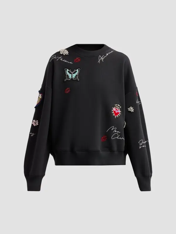 Cinq À Sept Greatest Hits Brandy Crewneck Sweatshirt - Black Multi