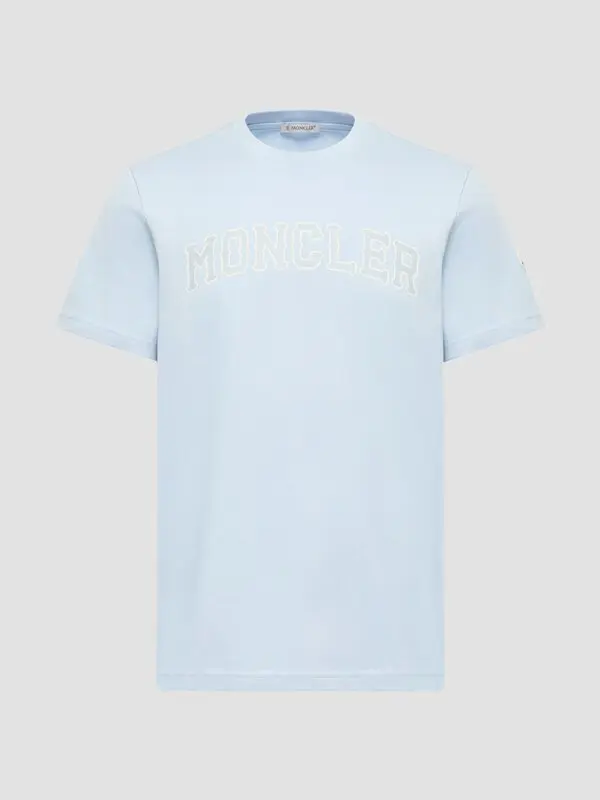 Moncler Crewneck T-shirt In Cotton - Light Blue