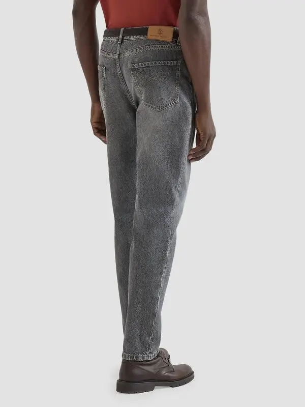 Brunello Cucinelli Greyscale Denim Leisure Fit Five-pocket Jeans