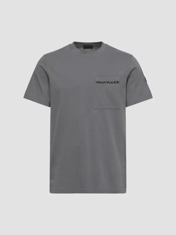 Moncler Crew-neck T-shirt In Cotton - Gray