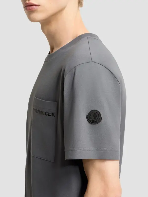 Moncler Crew-neck T-shirt In Cotton - Gray