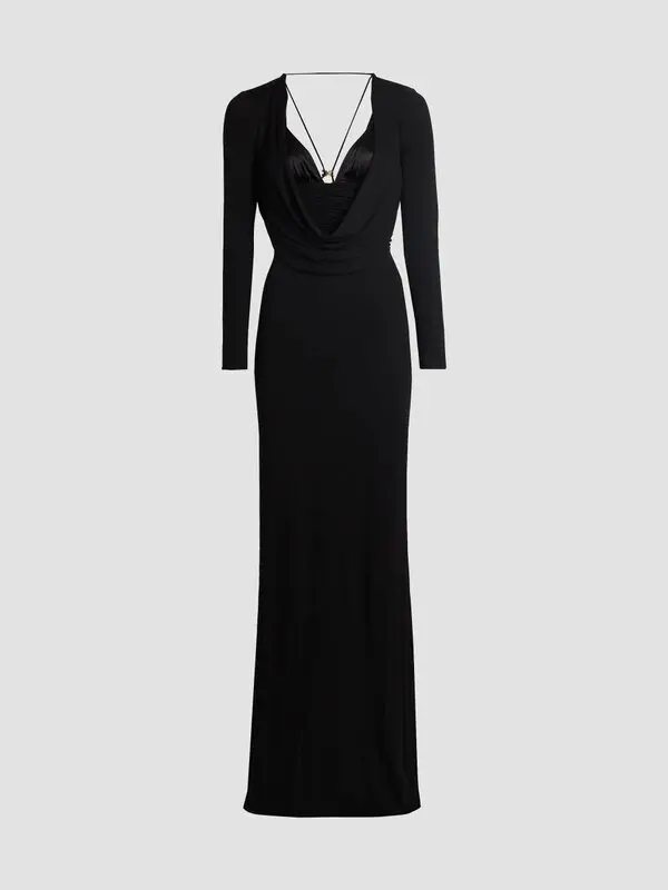 Elisabetta Franchi Red Carpet Crêpe Jersey Column Gown - Nero
