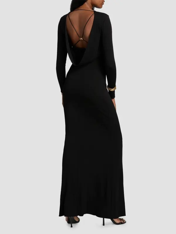 Elisabetta Franchi Red Carpet Crêpe Jersey Column Gown