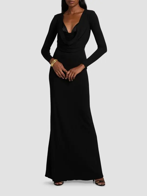 Elisabetta Franchi Red Carpet Crêpe Jersey Column Gown