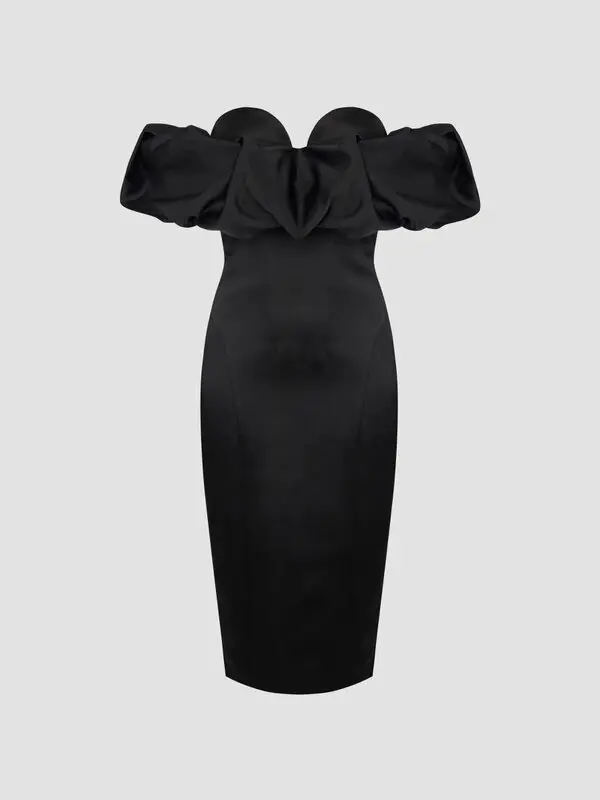 Elisabetta Franchi Duchess Satin 3d Cocktail Dress