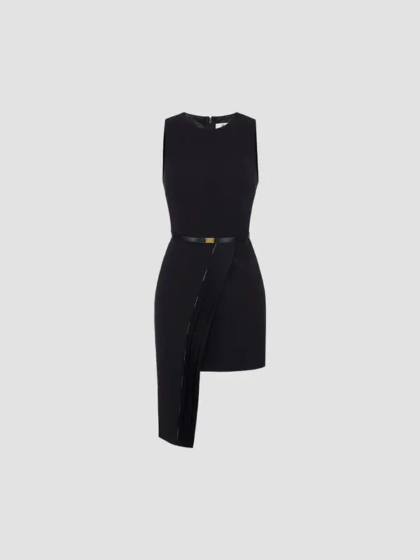 Elisabetta Franchi Crêpe Tuxedo Asymmetric Dress - Nero
