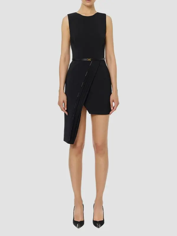 Elisabetta Franchi Crêpe Tuxedo Asymmetric Dress