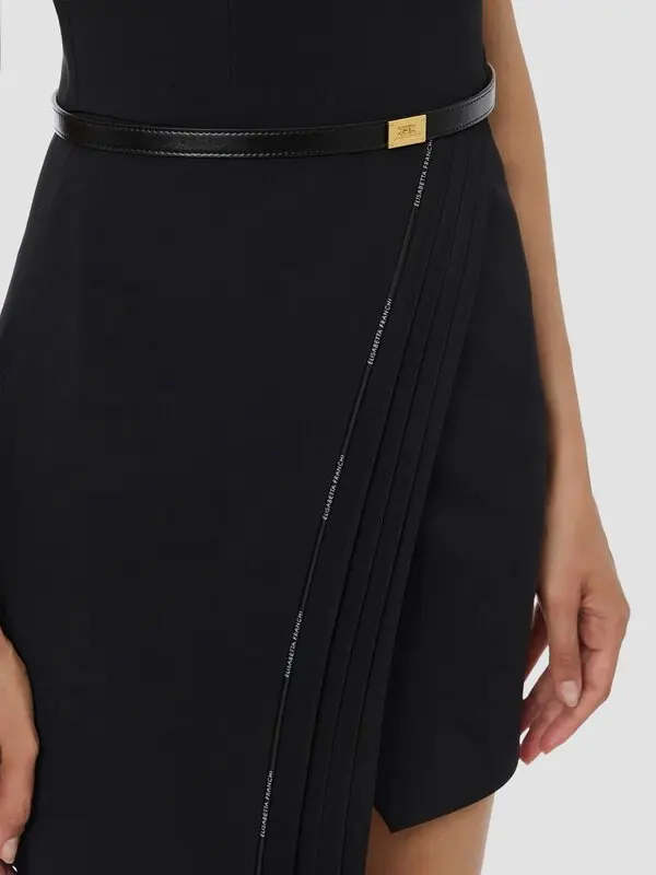 Elisabetta Franchi Crêpe Tuxedo Asymmetric Dress