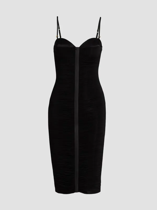 Elisabetta Franchi Draped Stretch-jersey Cocktail Dress - Nero