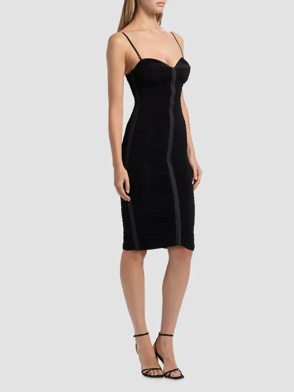 Elisabetta Franchi Draped Stretch-jersey Cocktail Dress