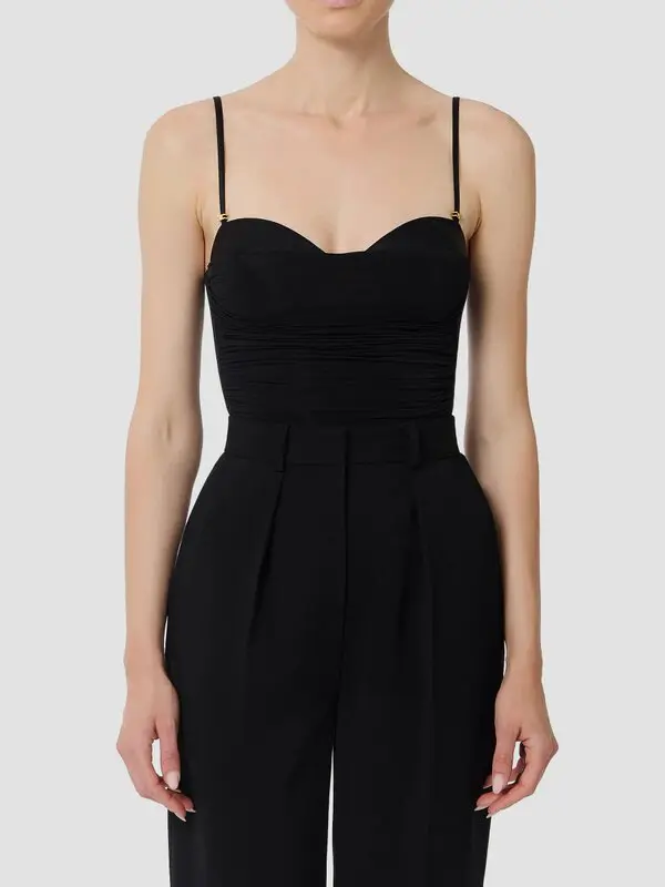 Elisabetta Franchi Draped Jersey Bodysuit