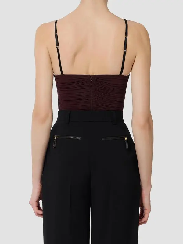 Elisabetta Franchi Draped Jersey Bodysuit