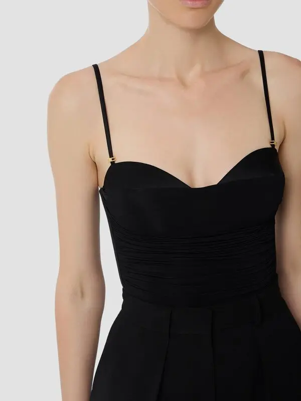 Elisabetta Franchi Draped Jersey Bodysuit