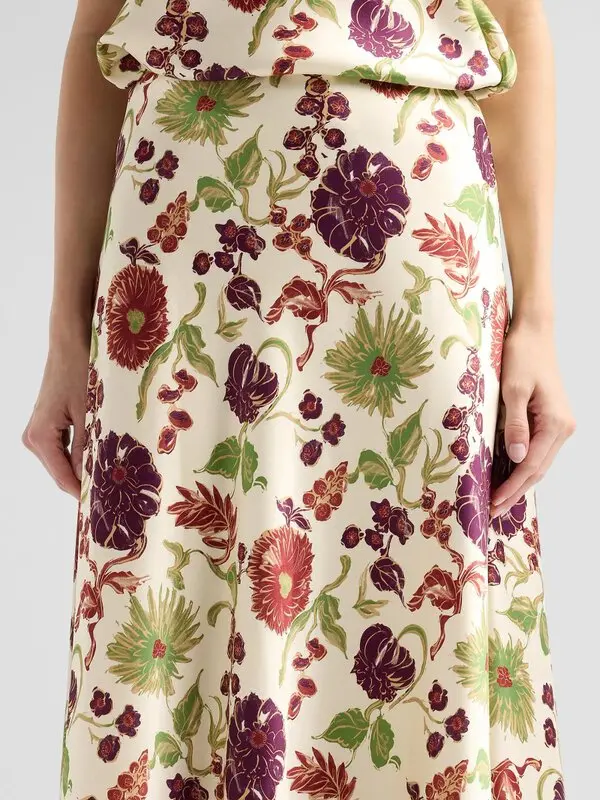 Tanya Taylor Beth Floral A-line Midi Skirt