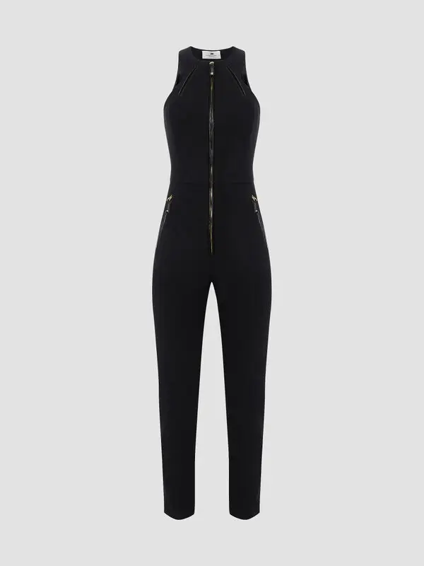 Elisabetta Franchi Crêpe Zip Jumpsuit - Nero