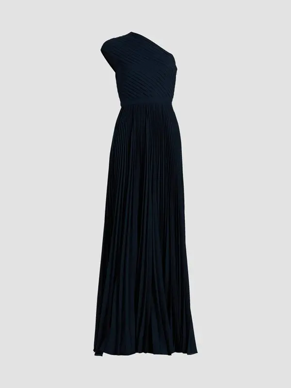Michael Kors One-shoulder Pleated Gown