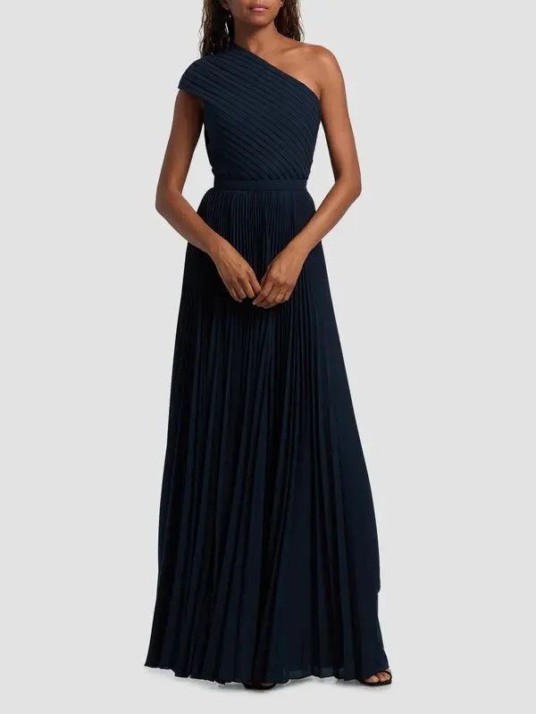 Michael Kors One-shoulder Pleated Gown