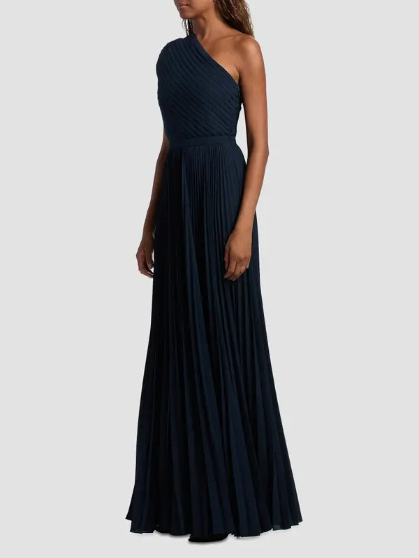Michael Kors One-shoulder Pleated Gown