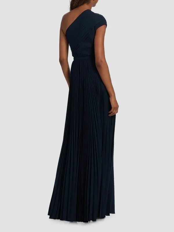 Michael Kors One-shoulder Pleated Gown