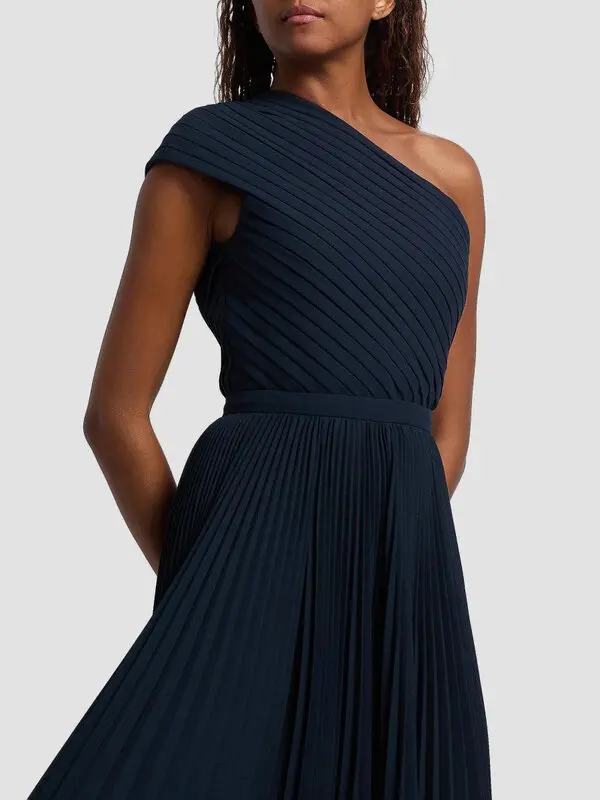 Michael Kors One-shoulder Pleated Gown