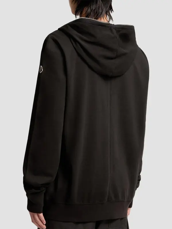 Moncler Rick Owens Ziplock Hooded Sweatshirt In Cotton