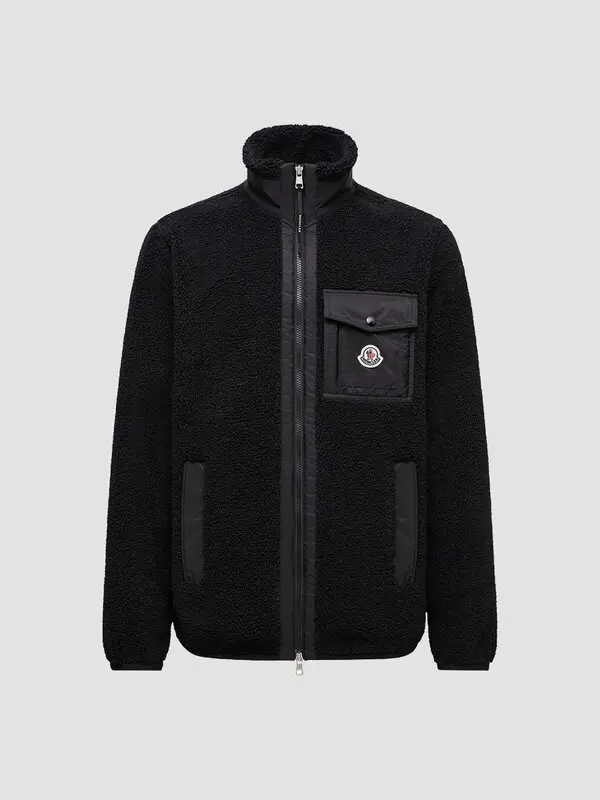 Moncler Zip-up Sweatshirt In Teddy - Black
