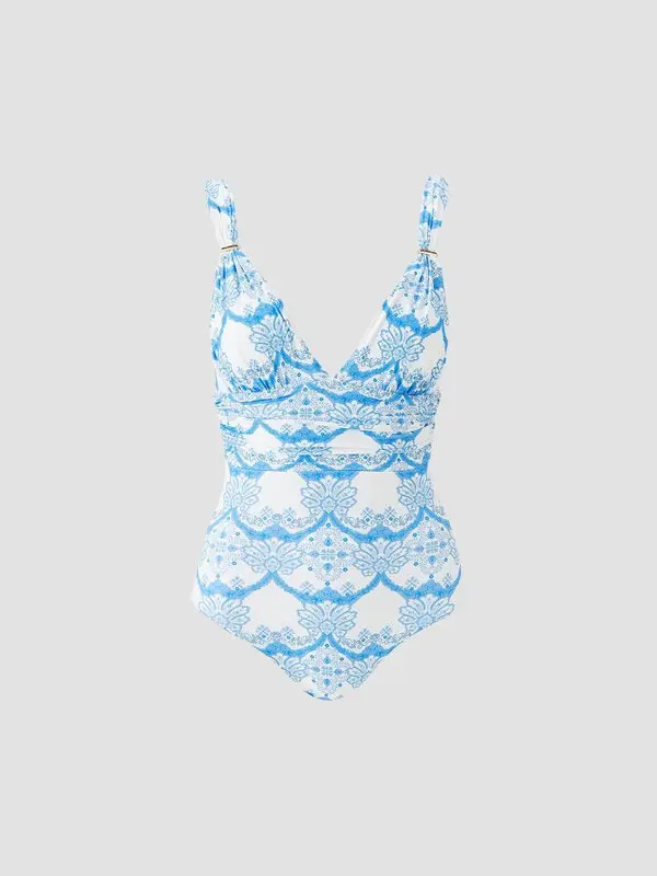 Melissa Odabash Panarea Floral V-neck One-piece Swimsuit - Florian