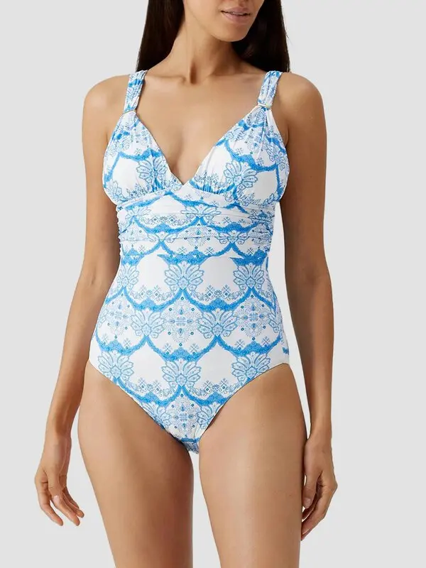 Melissa Odabash Panarea Floral V-neck One-piece Swimsuit