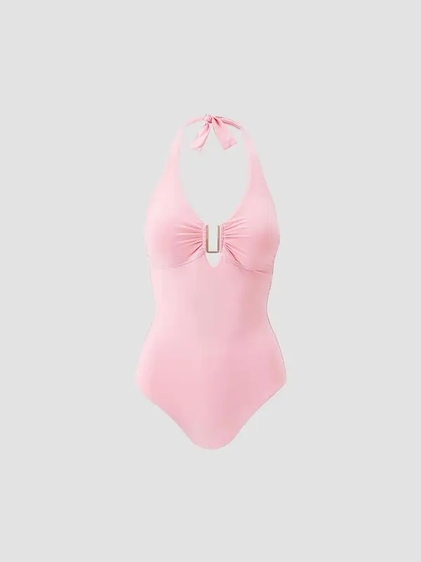 Melissa Odabash Tampa Halterneck One-piece Swimsuit - Rose