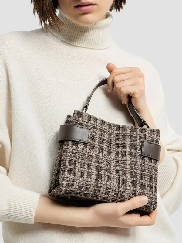 Brunello Cucinelli Essence Small Top Handle Bag In Suede