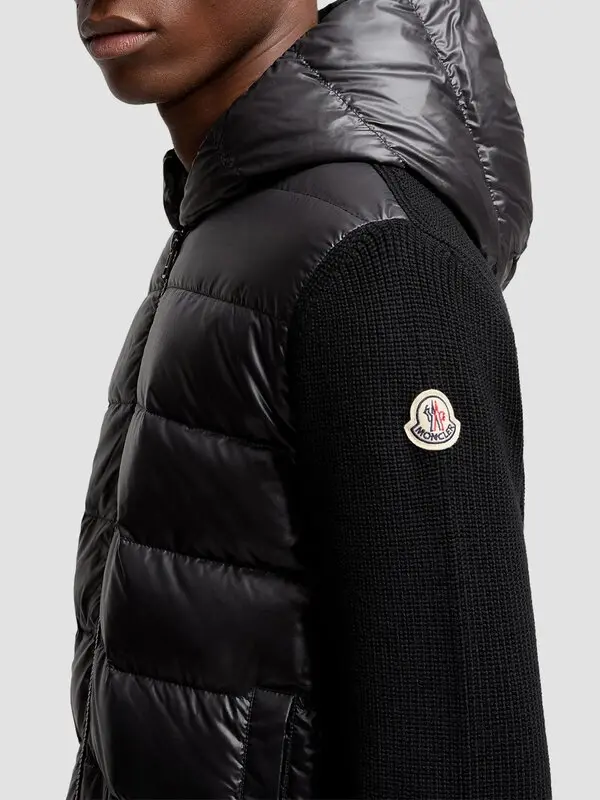 Moncler Down-filled Hoodie In Wool