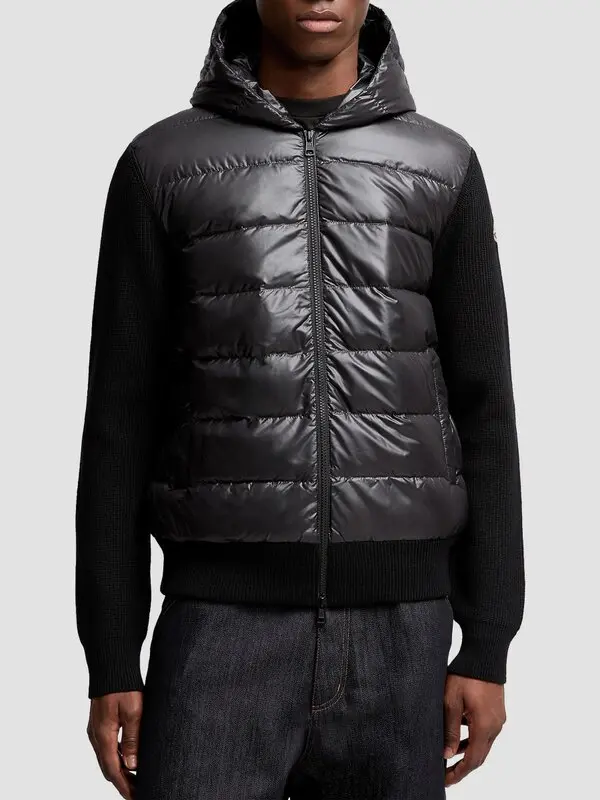 Moncler Down-filled Hoodie In Wool