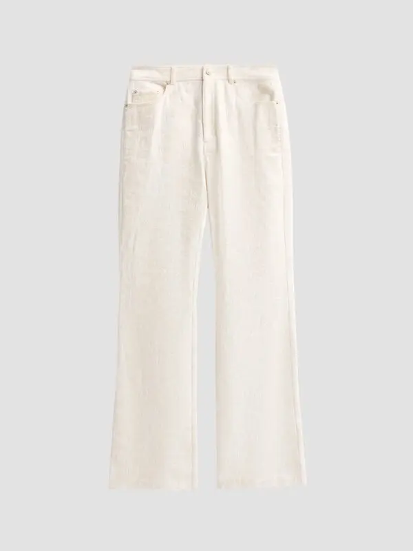Cinq À Sept Stevie Paisley Flocked High-rise Boot-cut Jeans - Cream