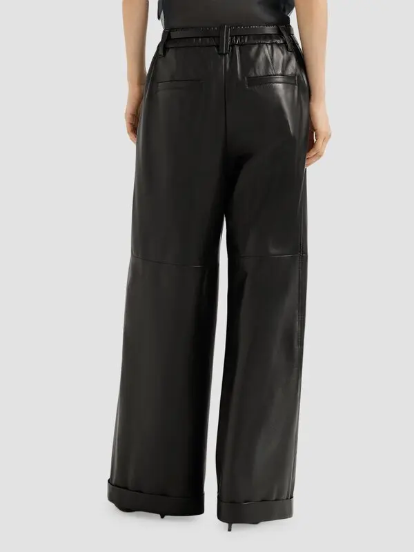 Brunello Cucinelli Nappa Leather Baggy Trousers