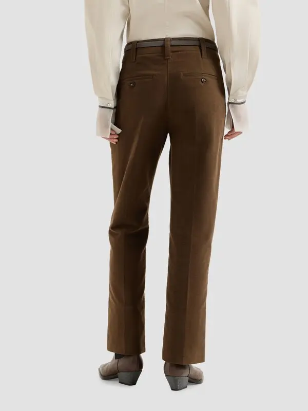 Brunello Cucinelli Stretch Cotton Moleskin Cigarette Trousers