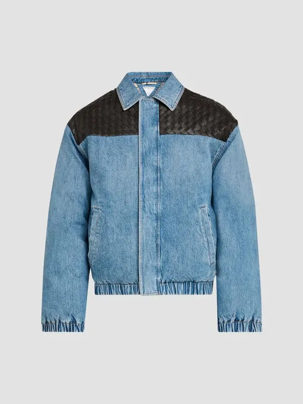 Bottega Veneta Vintage Indigo-washed Denim & Leather-trim Jacket