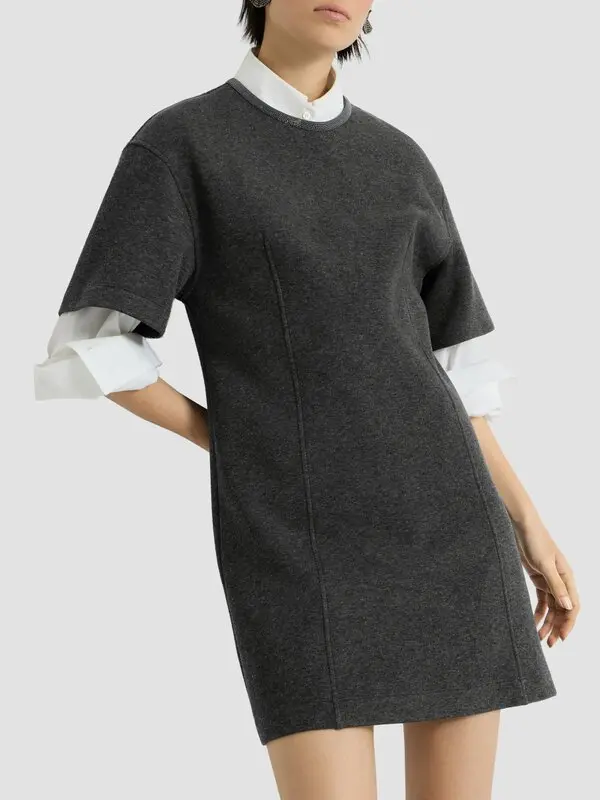 Brunello Cucinelli Techno Cotton And Cashmere Interlock T-shirt Dress