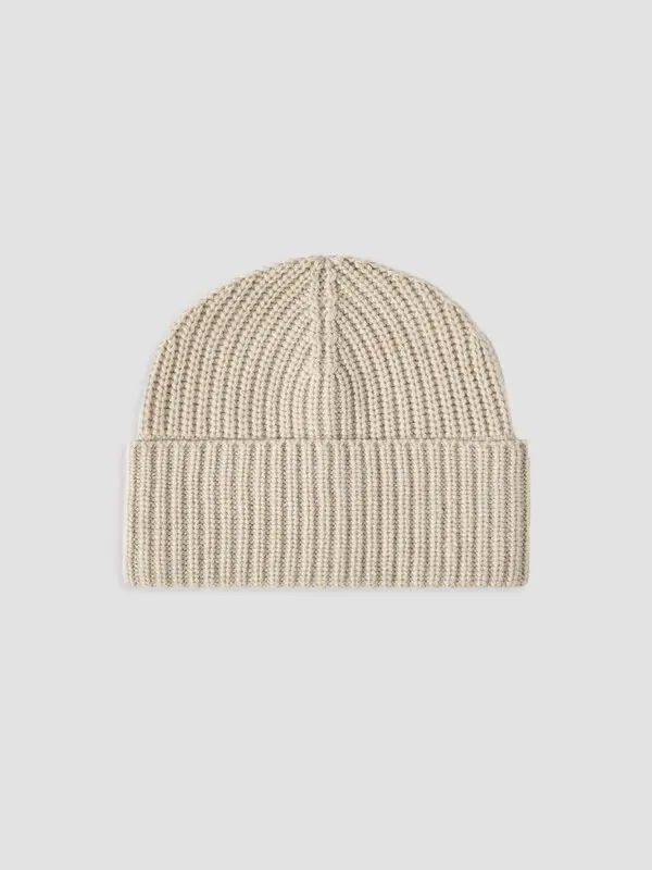 Brunello Cucinelli Cashmere English Rib Knit Beanie - Camel