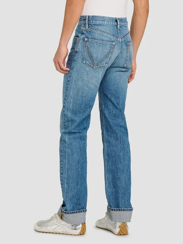 Bottega Veneta Vintage Indigo-washed Suede-pocket Jeans