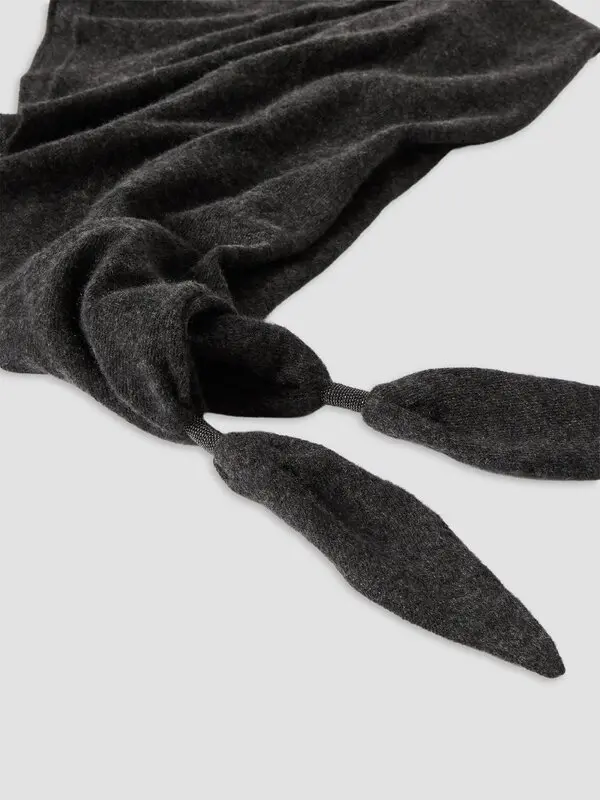 Brunello Cucinelli Cashmere Scarf With Shiny Details - Anthracite