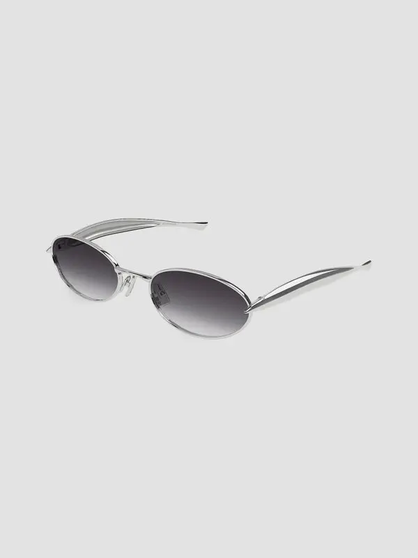 Bottega Veneta 56mm Oval Sunglasses - Silver