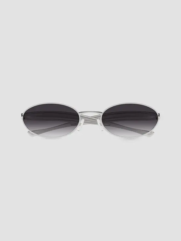 Bottega Veneta 56mm Oval Sunglasses - Silver