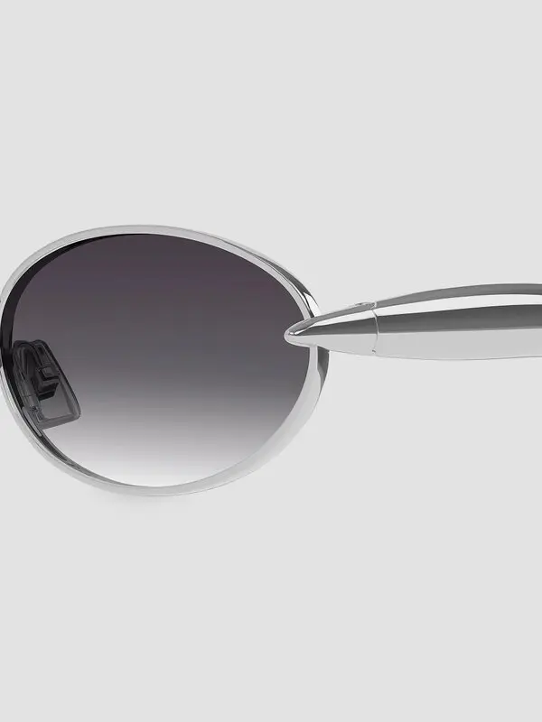 Bottega Veneta 56mm Oval Sunglasses - Silver