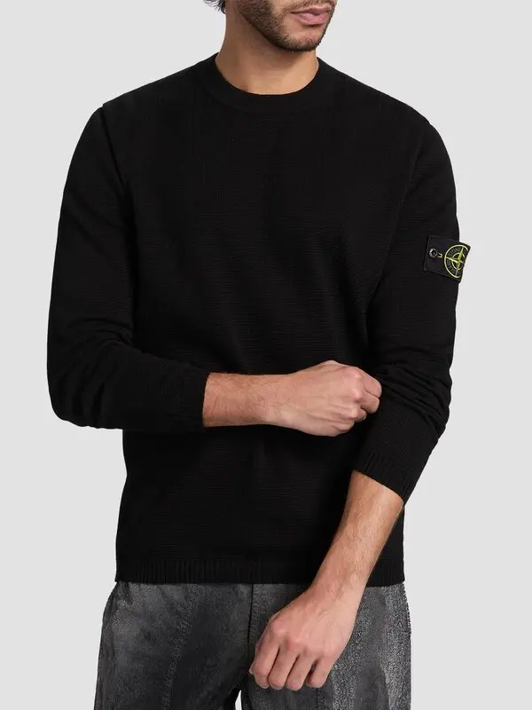 Stone Island Solid Cotton Sweatshirt