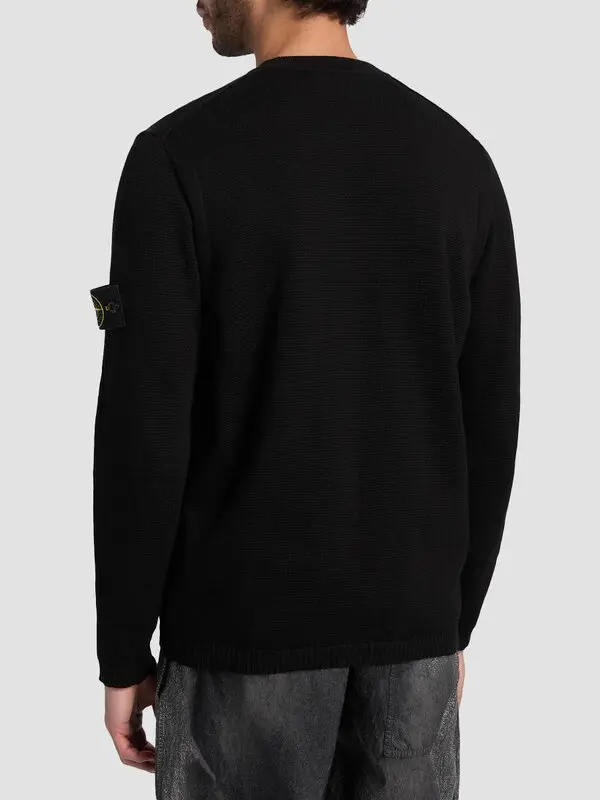 Stone Island Solid Cotton Sweatshirt