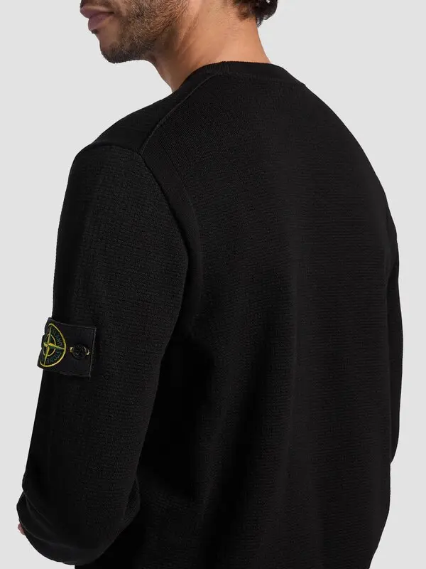 Stone Island Solid Cotton Sweatshirt