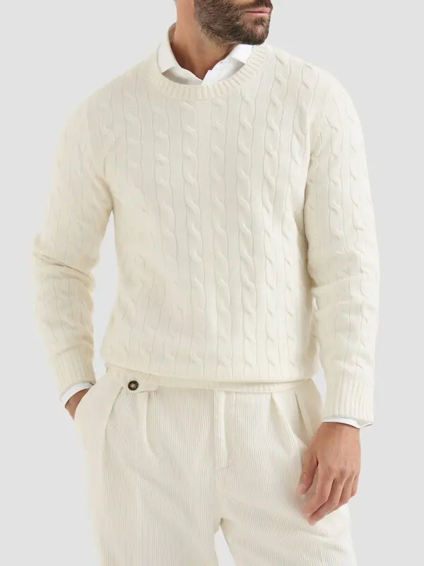 Brunello Cucinelli Cashmere Cable Knit Sweater - Panama