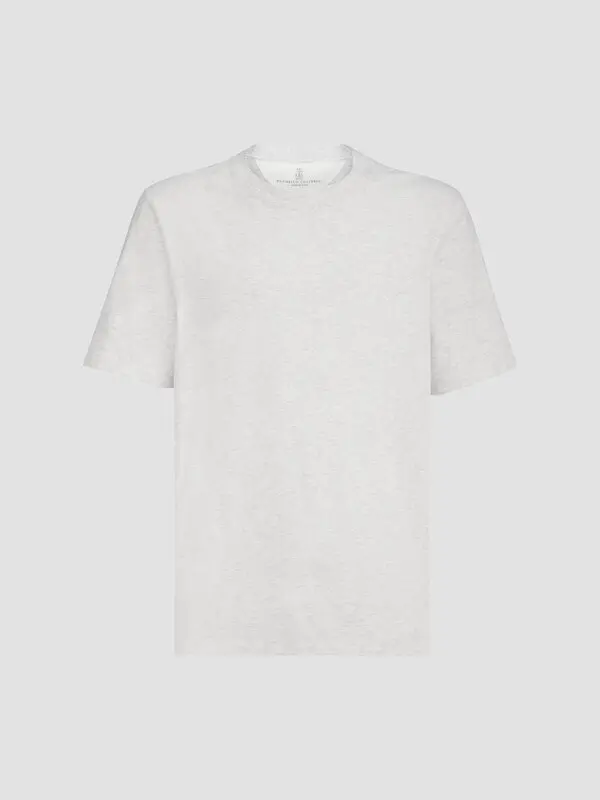 Brunello Cucinelli Cotton Jersey Crewneck T-shirt - Pearl